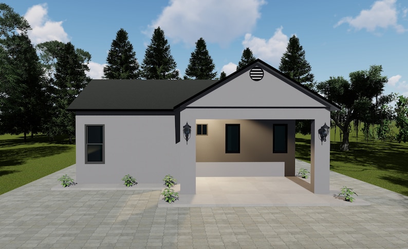 Tiny Home Building Plans One Bedroom Tiny Cabin Plan Blueprint Small ...