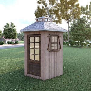 Hexagon Shed Plans – 4' Hexagon Shape With 8' Diameter, DIY Wood ...