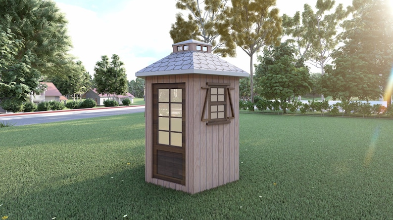 Hexagon Shed Plans – 4' Hexagon Shape With 8' Diameter, DIY Wood ...