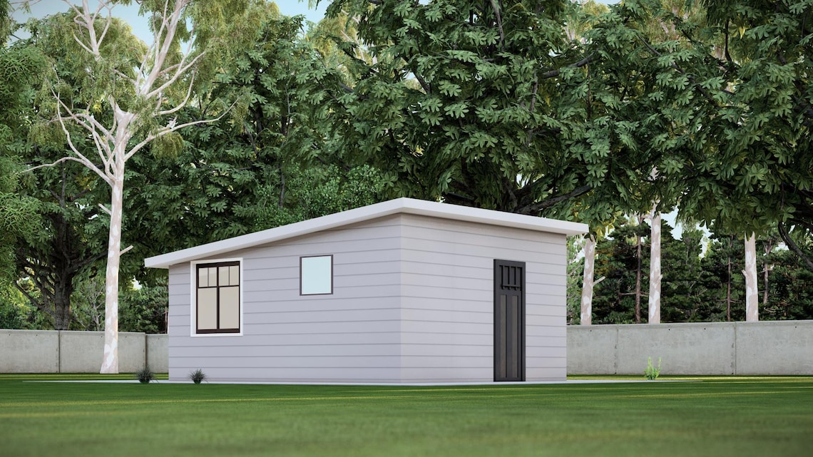 16x16' Studio Tiny Home Shed Building Plans With Floor Plan, Electrical ...