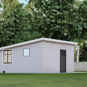 16x16' Studio Tiny Home Shed Building Plans With Floor Plan, Electrical ...