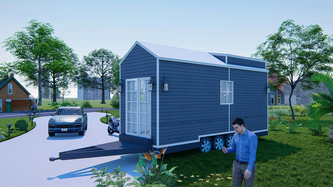Tiny Mobile Home With Loft | 23.5'x8' | 188 Sq Ft | Living Area ...
