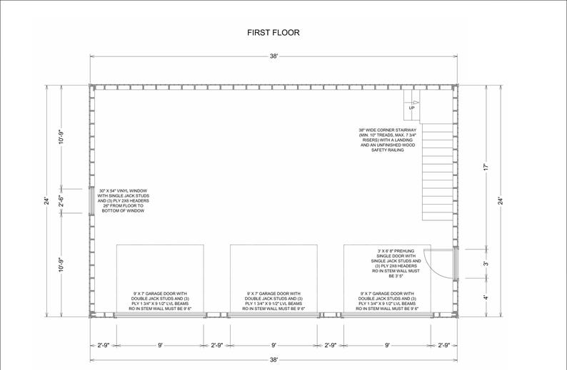 24x38 3-car Garage Plans With Attic Workspace Comprehensive Blueprints ...