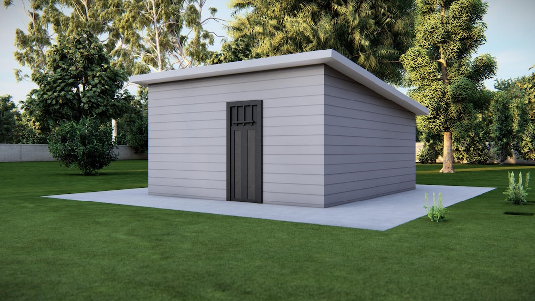 16x16' Studio Tiny Home Shed Building Plans With Floor Plan, Electrical ...