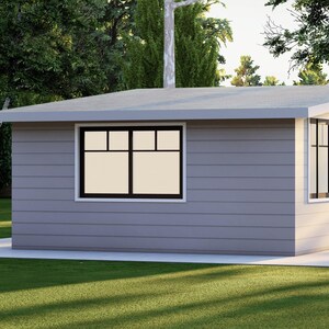 16x16' Studio Tiny Home Shed Building Plans With Floor Plan, Electrical ...