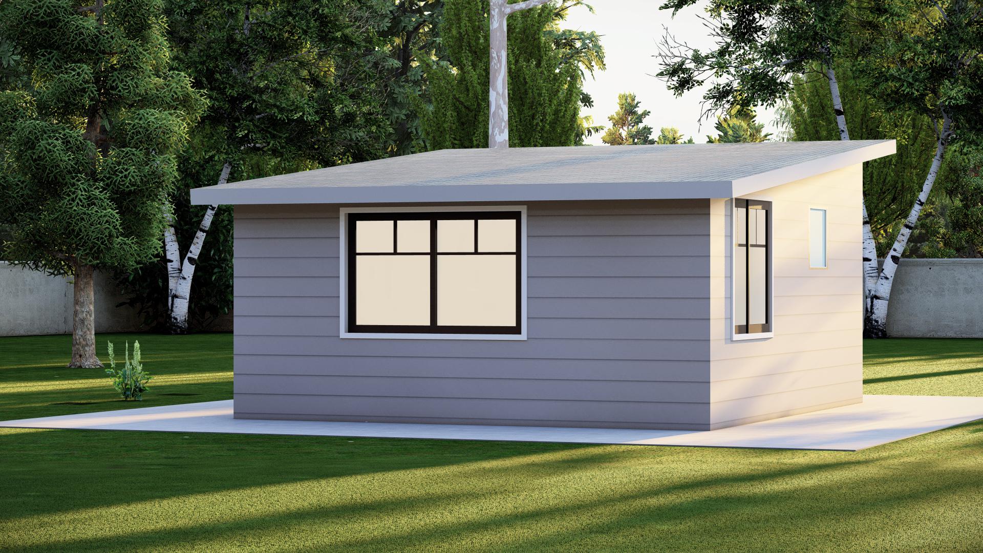 16x16' Studio Tiny Home Shed Building Plans With Floor Plan, Electrical ...