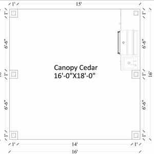 15’x16’ Cedar Canopy DIY Plans – Includes Construction Notes, Post ...