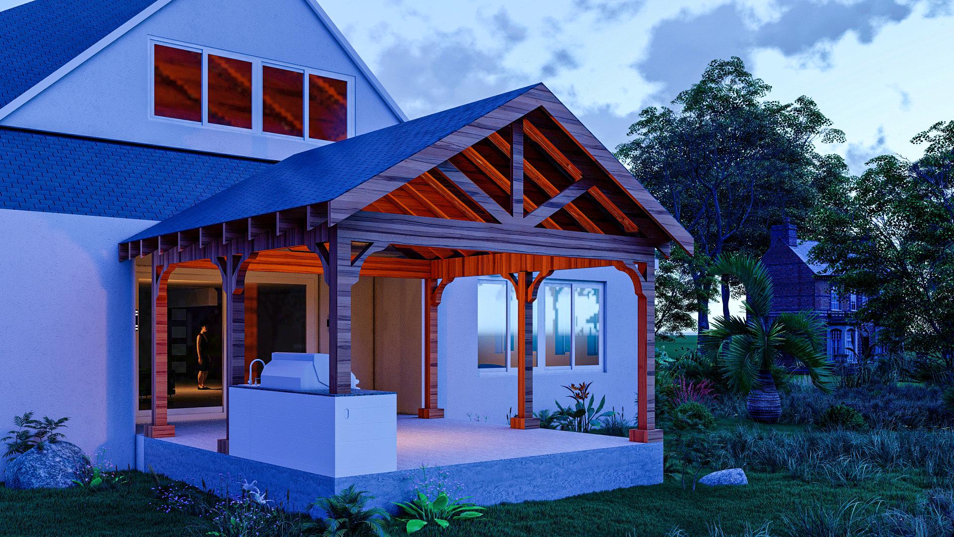 15’x16’ Cedar Canopy DIY Plans – Includes Construction Notes, Post ...