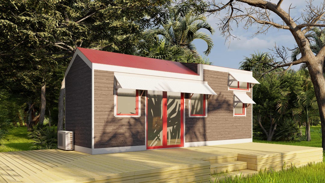 Tiny Mobile Home Design Plans - 24.5'x8' With Loft Mezzanine, 196 Sqft ...