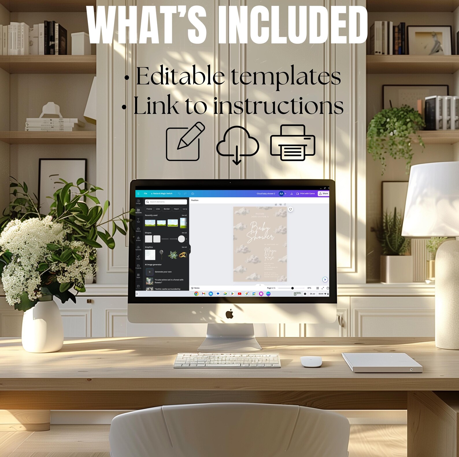 Editable Bear Baby Shower Invitation: Gender Neutral Baby Shower Invite ...