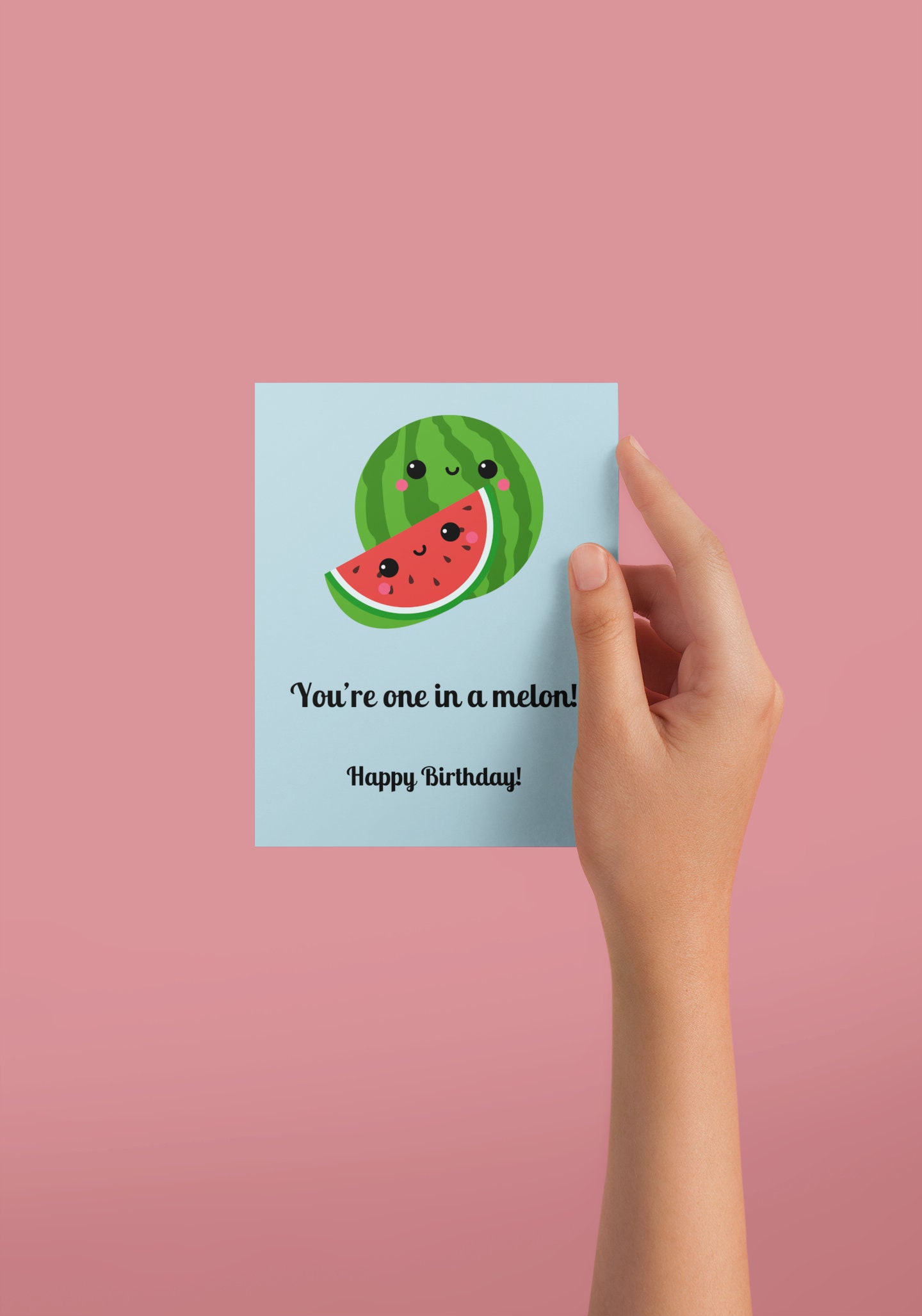 Funny Watermelon Birthday Card With Pun - Printable Birthday Greeting ...