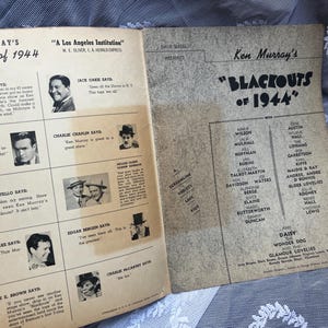1944 Ken Murray's Blackouts Programme: Vintage Hollywood Memorabilia - Etsy