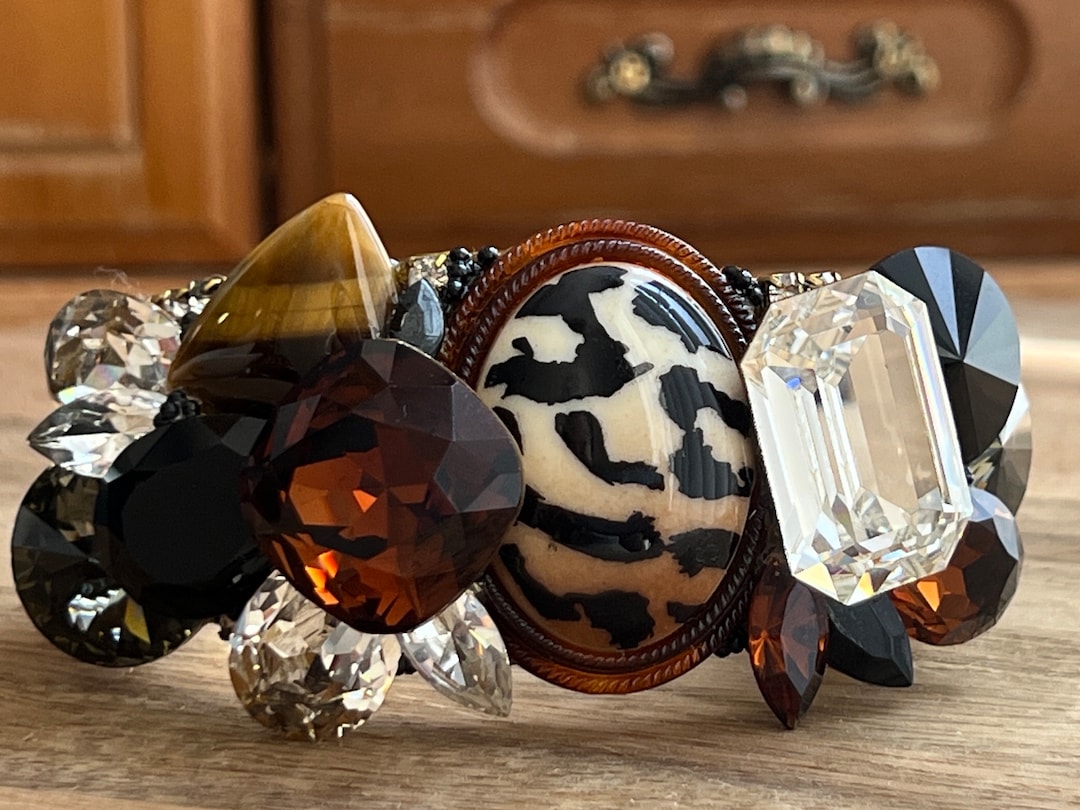 Vintage Wendy Gell Crystal Arm Cuff Bracelet: Runway Statement Jewelry ...
