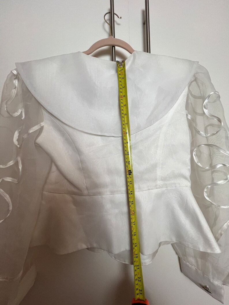 Vintage Positivity Ellyn Coffin Cream White Sheer Chiffon Blouse ...
