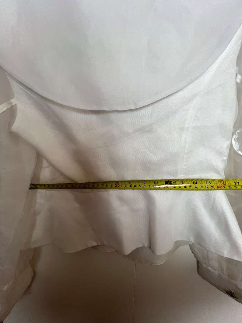 Vintage Positivity Ellyn Coffin Cream White Sheer Chiffon Blouse ...