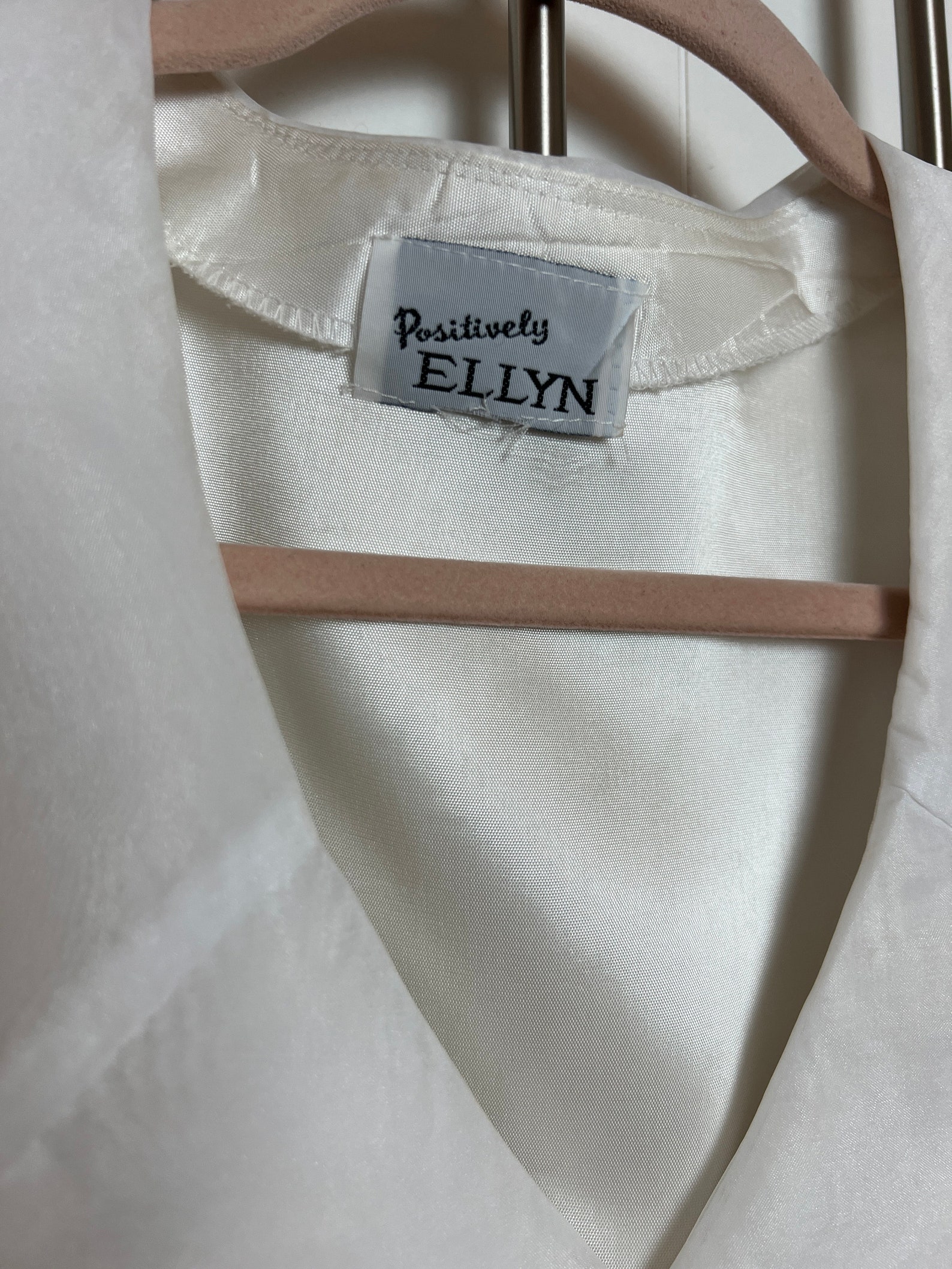 Vintage Positivity Ellyn Coffin Cream White Sheer Chiffon Blouse ...