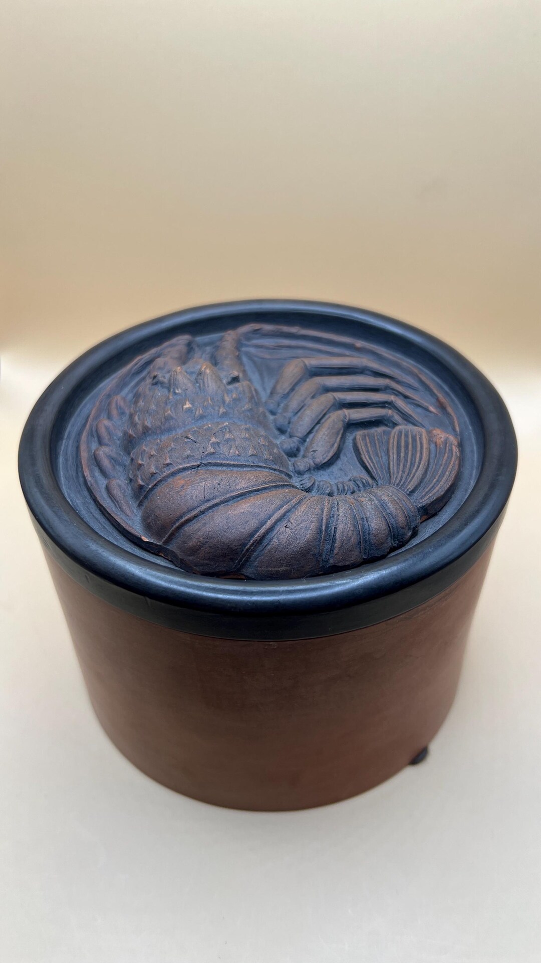 Vintage Chengni Suzhou Inkstone Jar With Carved Lobster Lid – Qiusheng ...