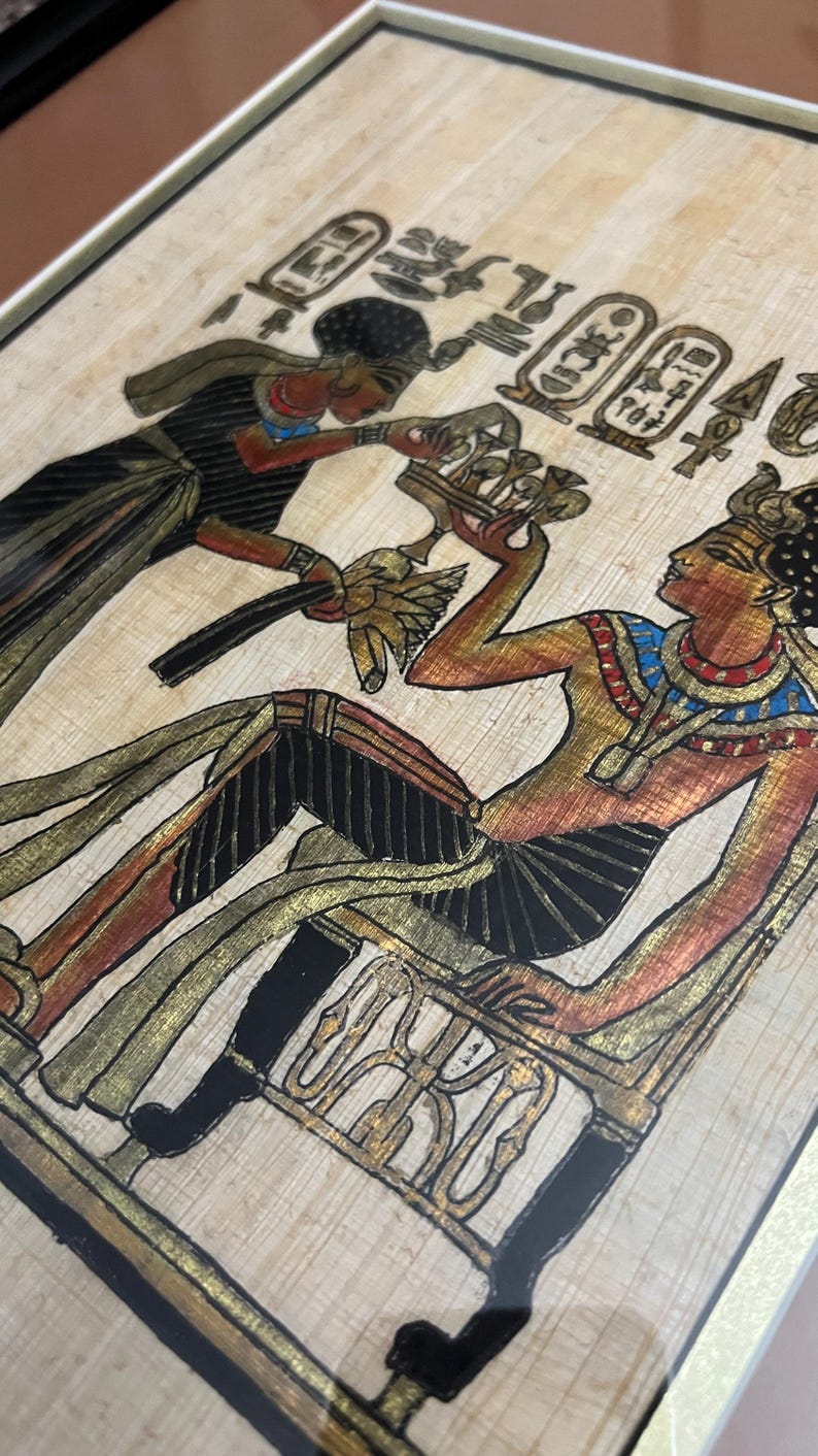 Musicians of Amun, Ancient Egyptian Papyrus Wall Hanging Painting ...