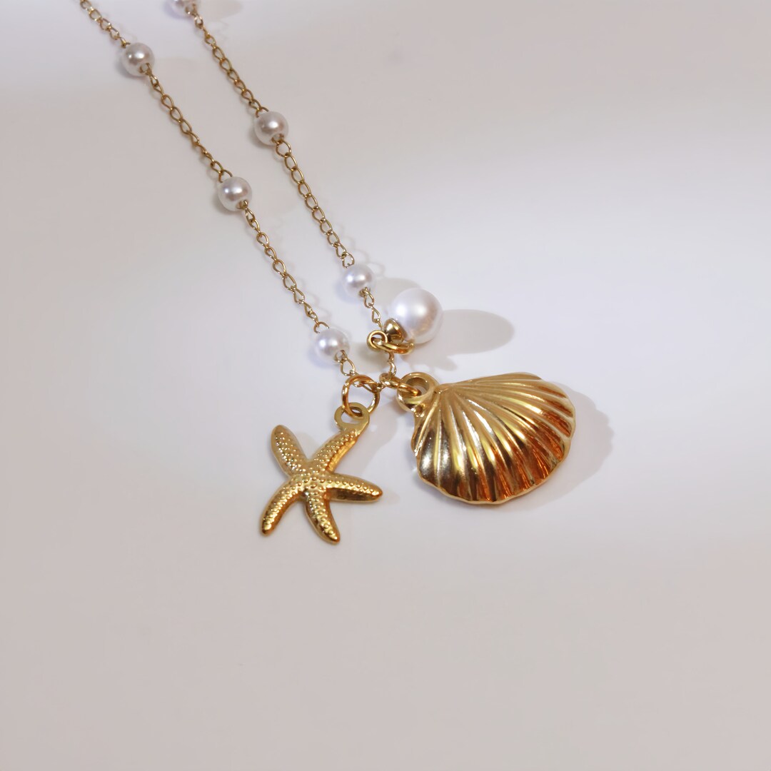 Beach Chic Seashell & Starfish Necklace – Ocean-inspired Jewelry for ...