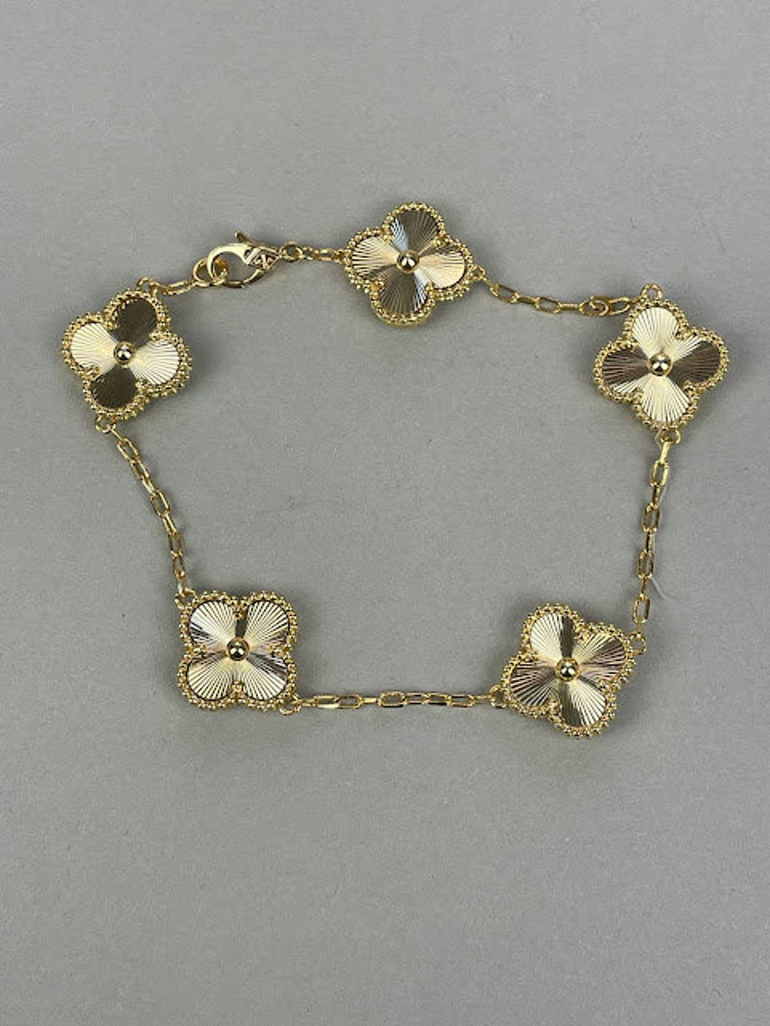 Vintage Van Cleef & Arpels 18k Solid Gold High-fashion 5 Motif Alhambra Bracelet - Etsy