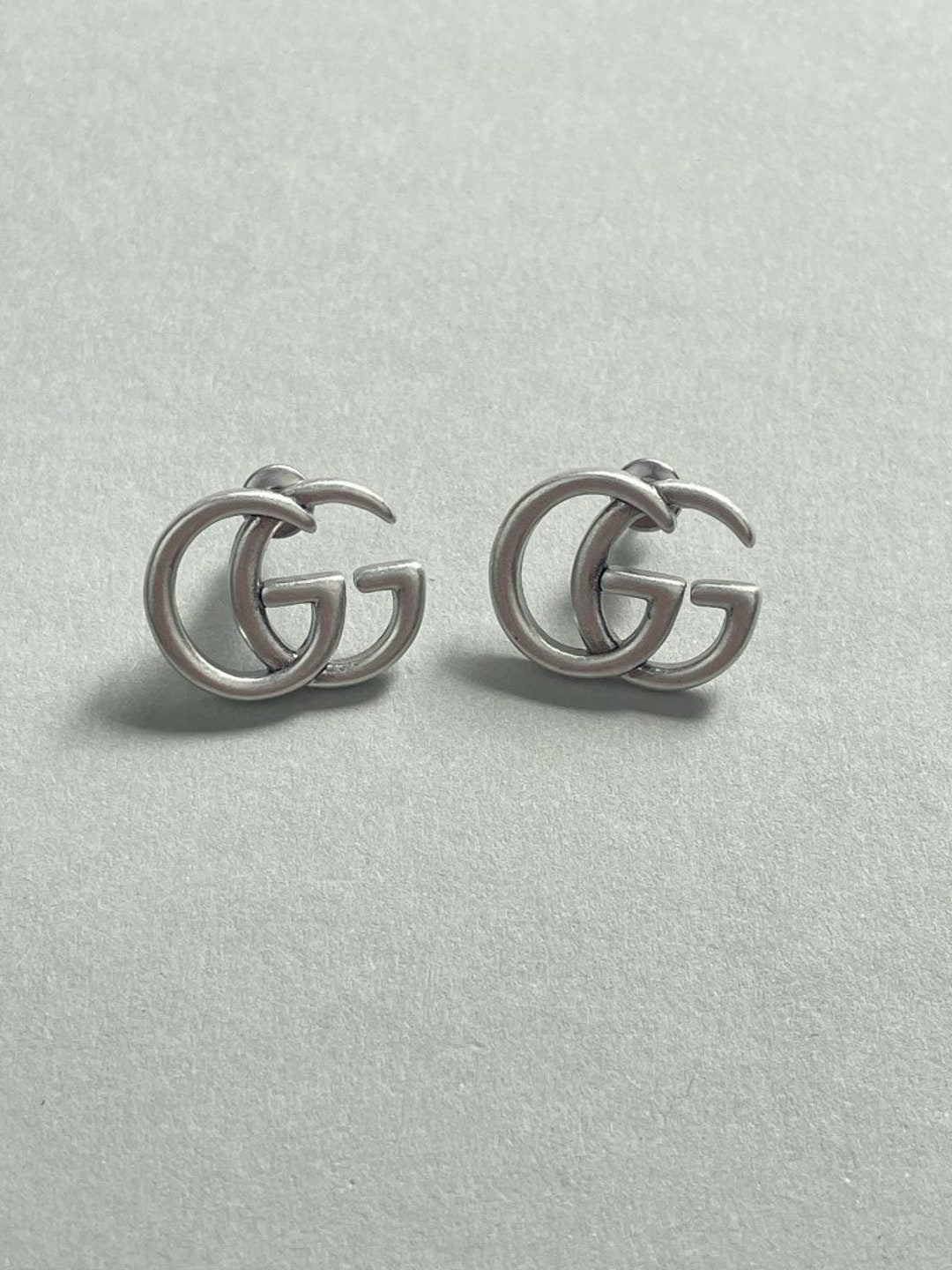 Vintage Gucci Logo Silver Plated Stud Classy Earrings - Etsy