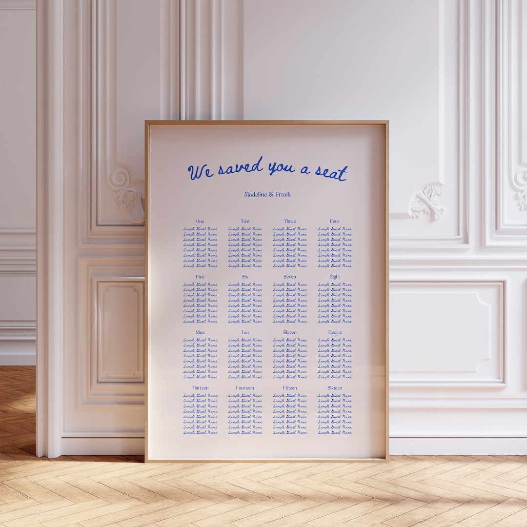 Large Seating Chart Template, Whimsical We Saved You a Seat Wedding ...