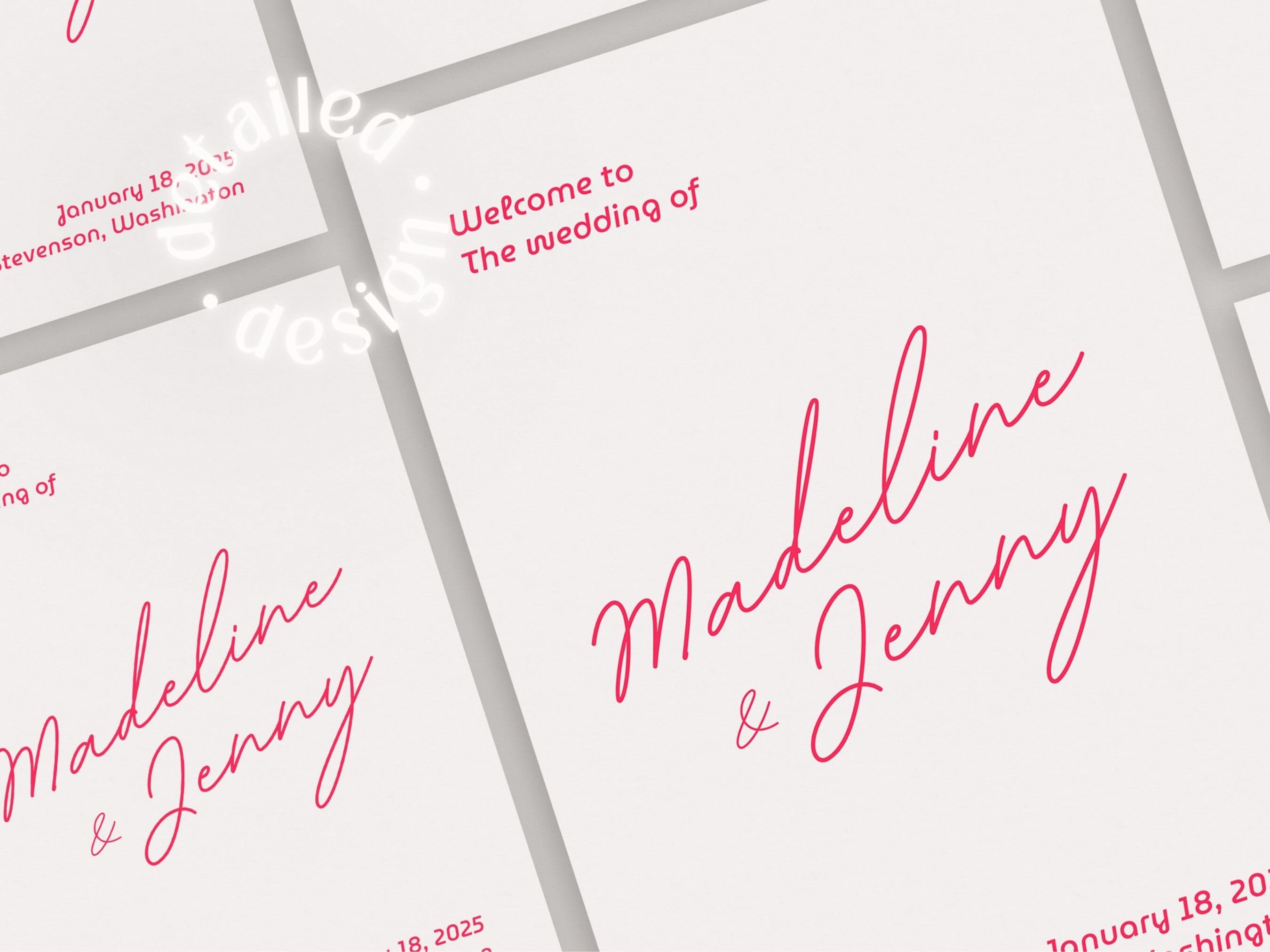 Pink Retro Wedding Welcome Sign Template, Welcome to Our Wedding ...