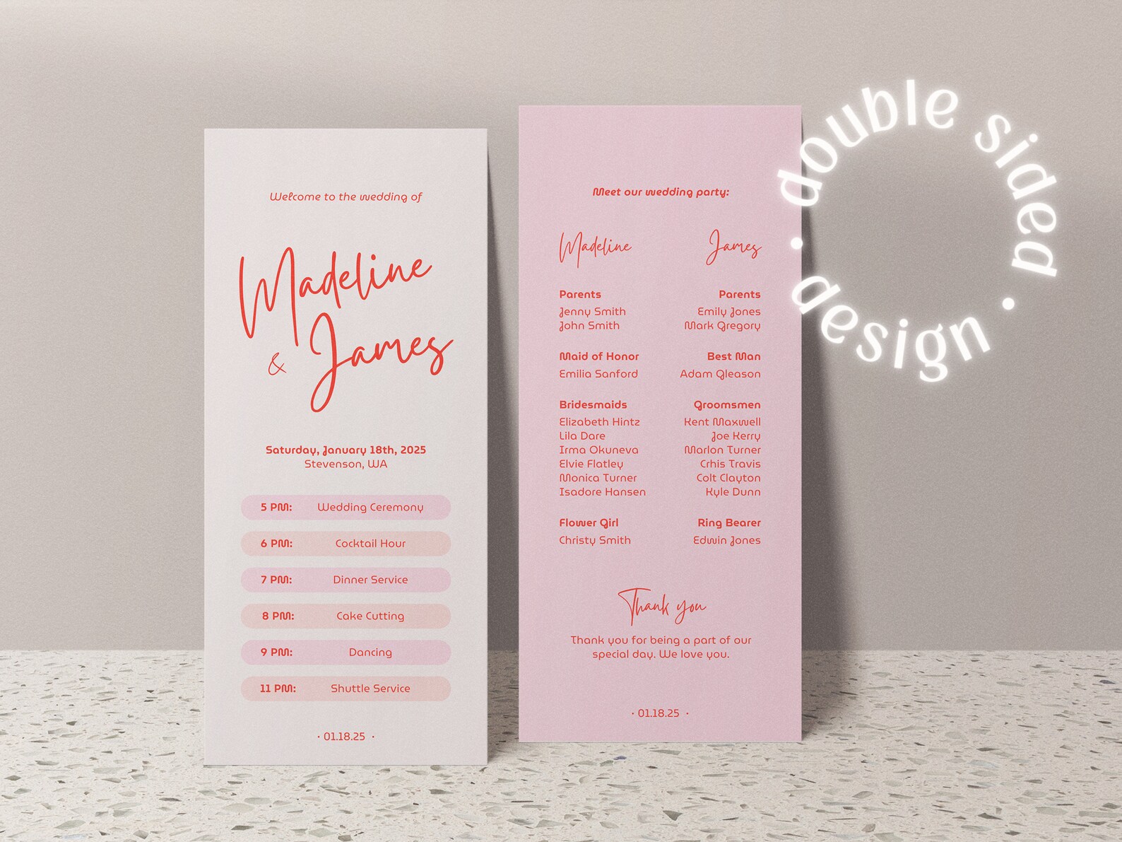 Retro Wedding Program Template Download Wedding Day Timeline Itinerary ...