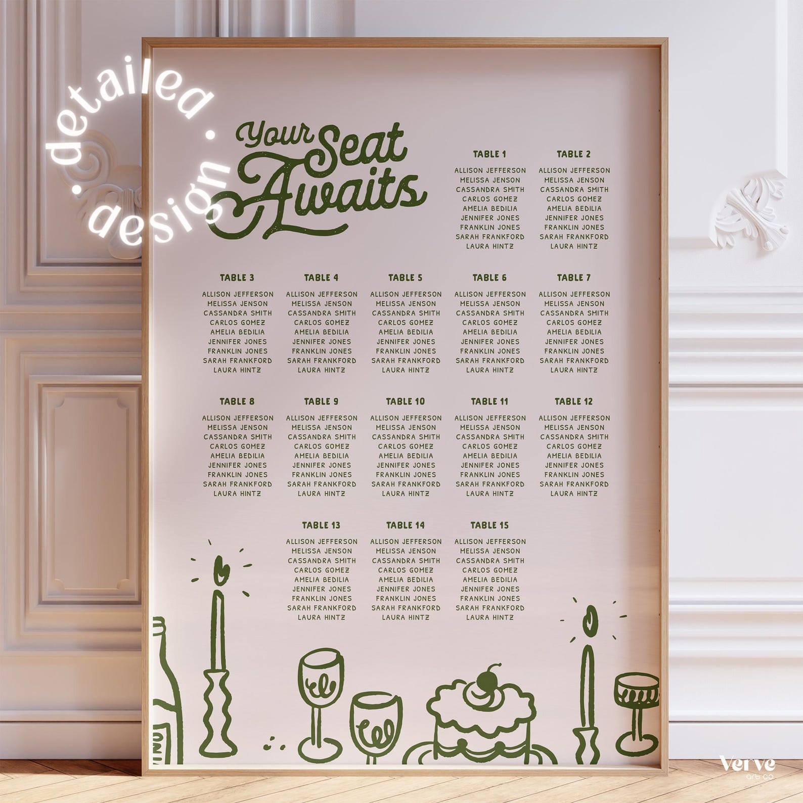 Hand Drawn Rustic Wedding Seating Chart Sign (canva Template) (WT32) - Etsy