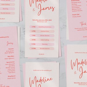 Retro Wedding Program Template Download Wedding Day Timeline Itinerary ...