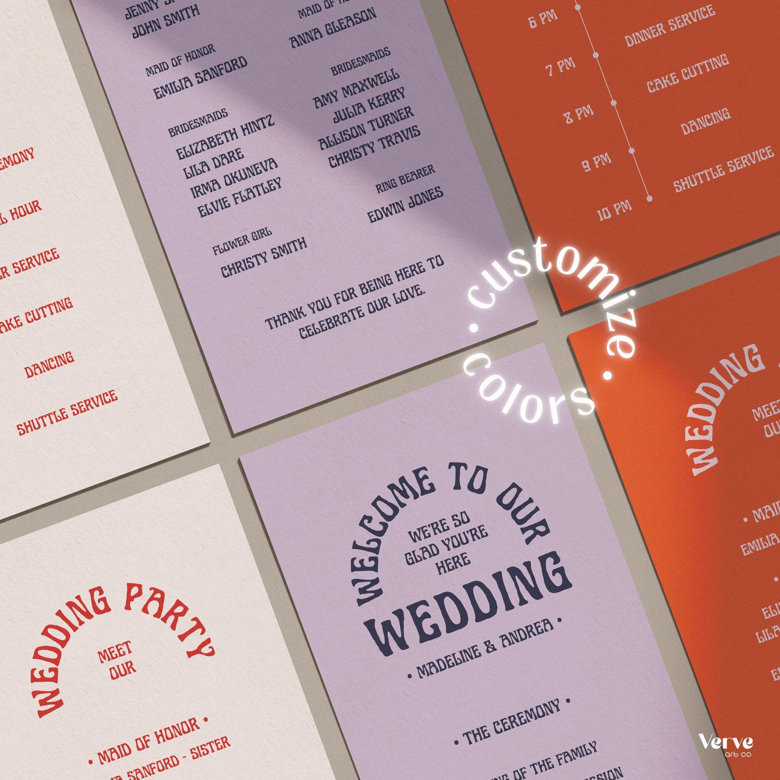 Retro Wedding Program Template With Timeline, Order of Service (canva ...