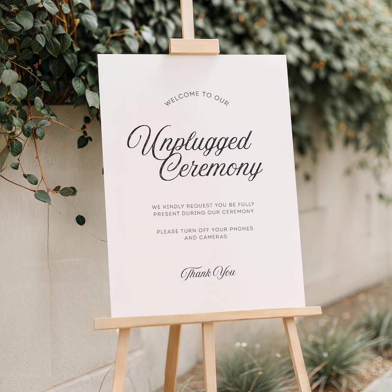 Unplugged Ceremony Sign - Etsy