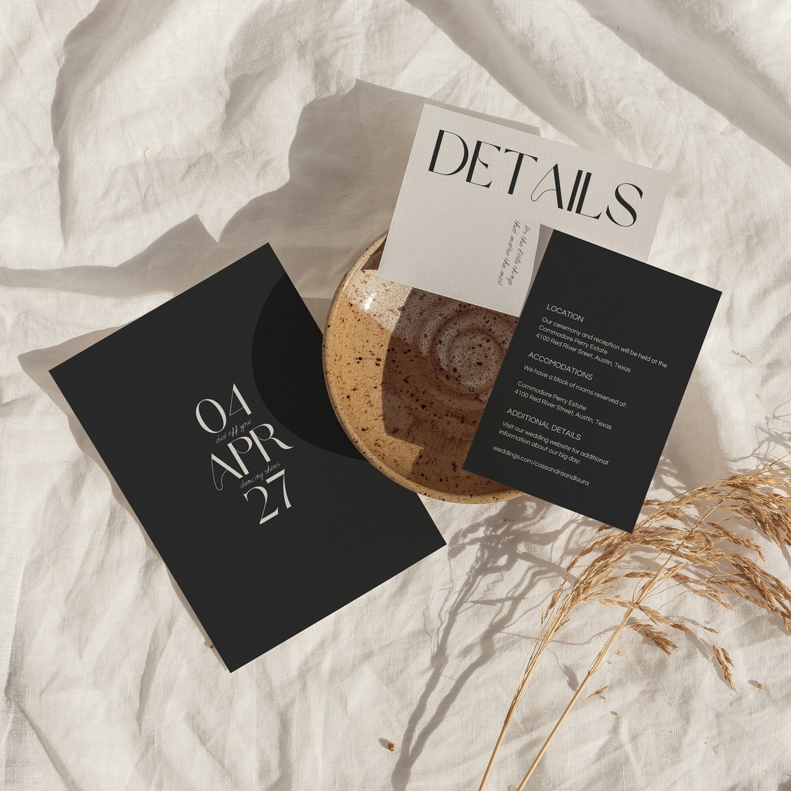 Fun Modern Wedding Invitation Suite: Invite, Details Card, RSVP Card ...
