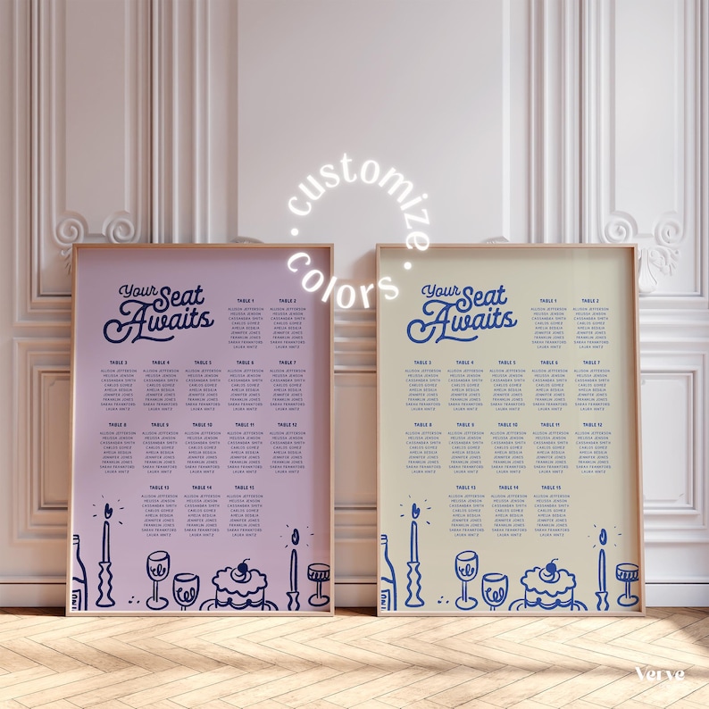 Hand Drawn Rustic Wedding Seating Chart Sign (canva Template) (WT32) - Etsy