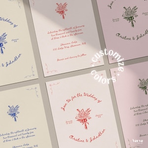 Hand Drawn Wedding Invitation Suite: Invite, Details Card, RSVP Card ...