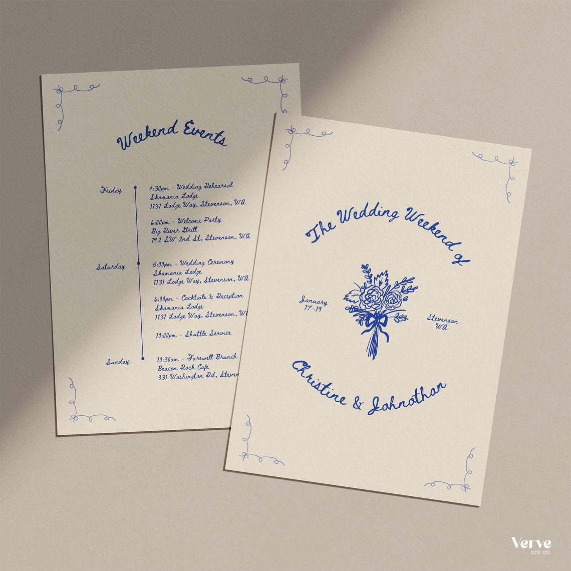 Whimsical Wedding Weekend Itinerary, Wedding Welcome Bag Timeline Card ...