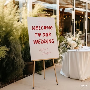 Handwritten Welcome to Our Wedding Sign, Whimsical Wedding Welcome Sign ...