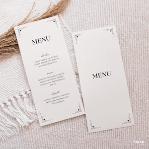 Wedding Menu Template, Elegant Menu Card, 4x9, 4x8, Canva Template ...