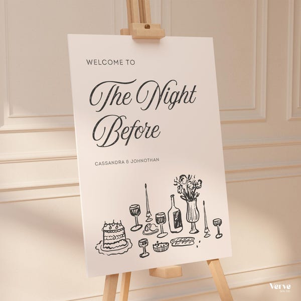 Personalized Welcome Sign, Welcome to the Night Before Rehearsal Dinner ...