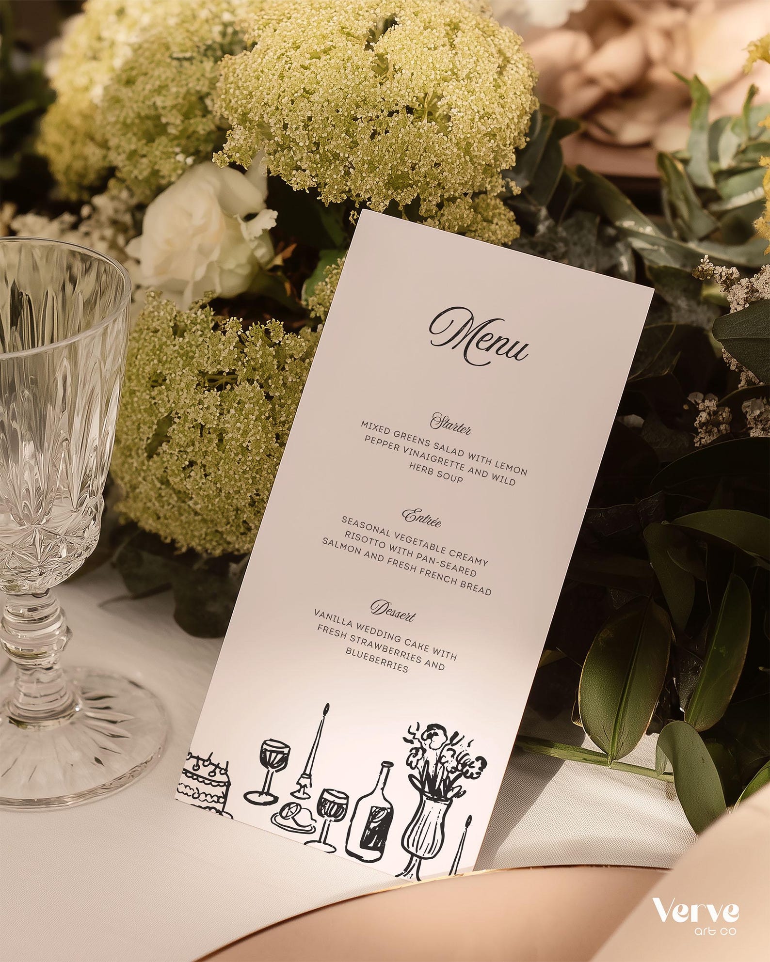 Hand Drawn Wedding Menu Cards, Rustic Rehearsal Dinner Menus, Editable ...