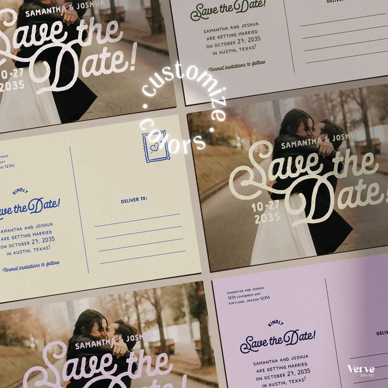 Rustic Save the Date Postcard Template With Photo (editable Canva ...