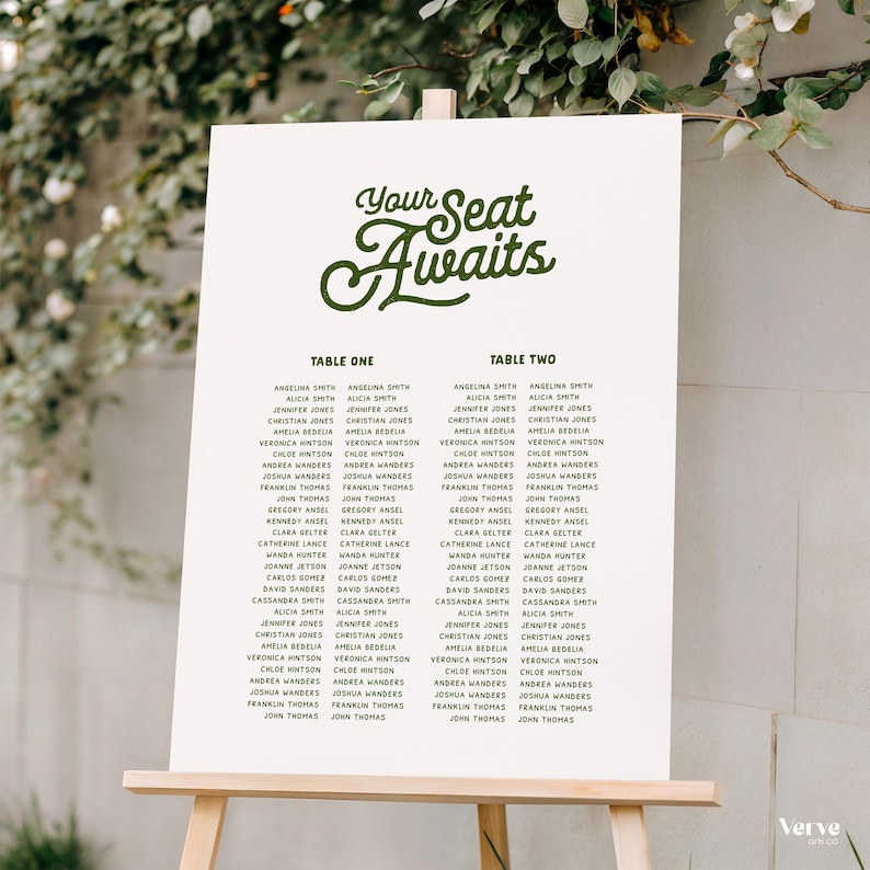 Wedding Seating Chart Sign for Long Tables (canva Template) (WT32) - Etsy