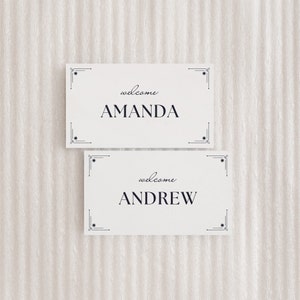 Classic Wedding Name Cards Template, Elegant Place Cards, Classy Table ...