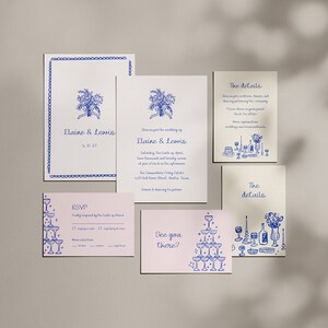 Whimsical Wedding Invitation Suite: Invite, Details Card, RSVP Card ...