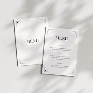 Classic Wedding Menu Template, Elegant Wedding Menu Card, Canva ...