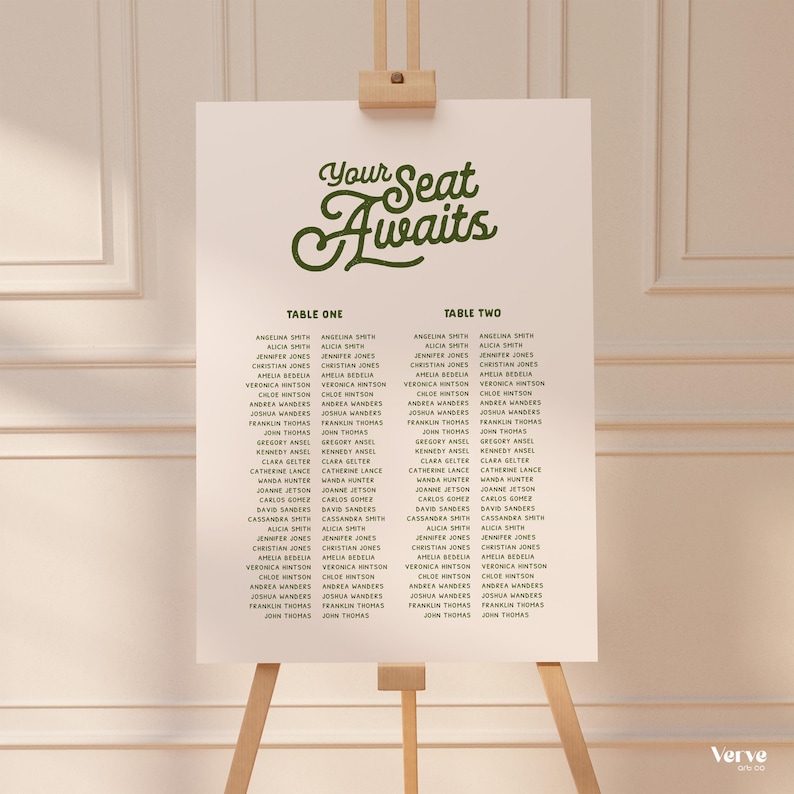 Wedding Seating Chart Sign for Long Tables (canva Template) (WT32) - Etsy