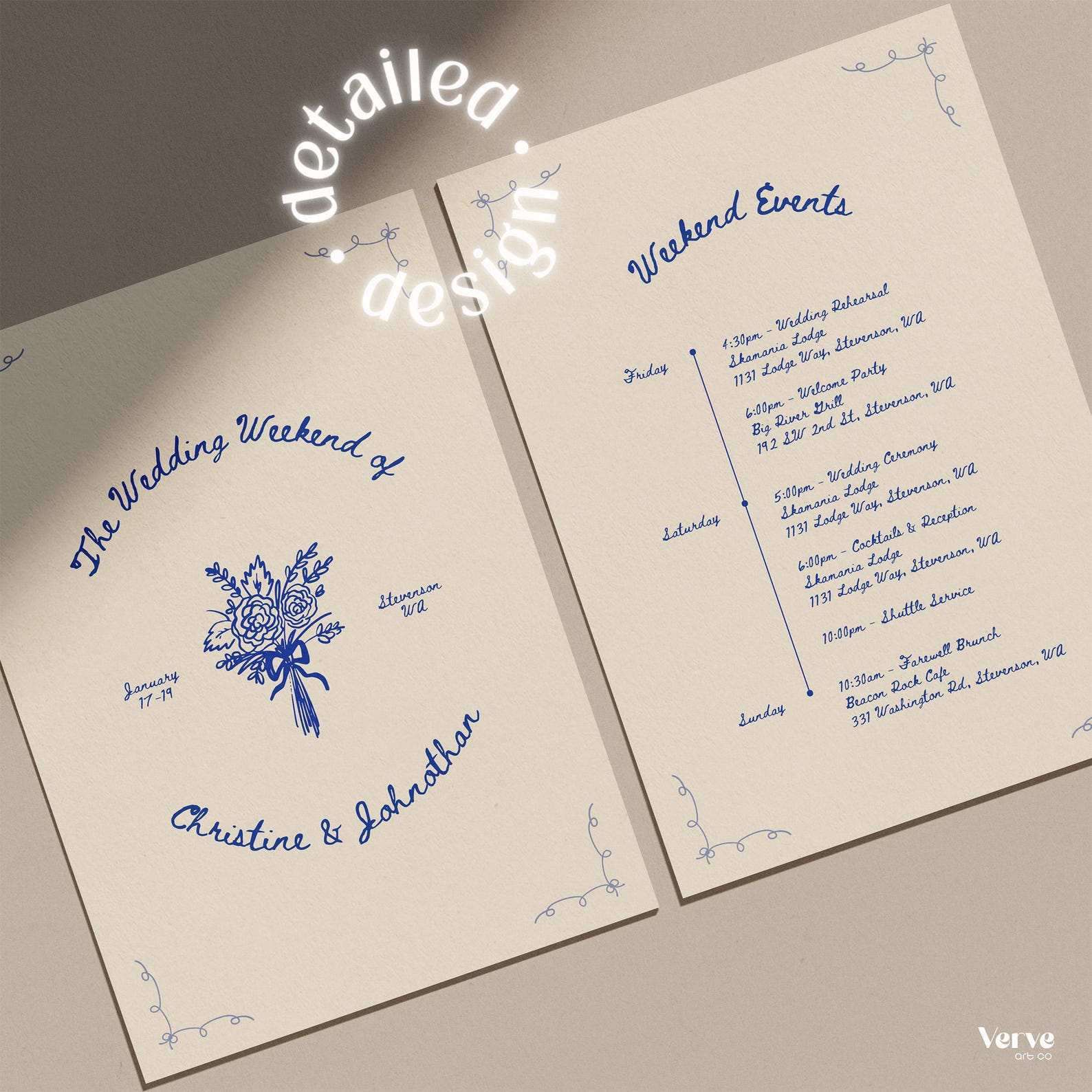 Whimsical Wedding Weekend Itinerary, Wedding Welcome Bag Timeline Card ...