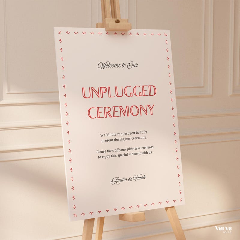 Unplugged Ceremony Sign - Etsy