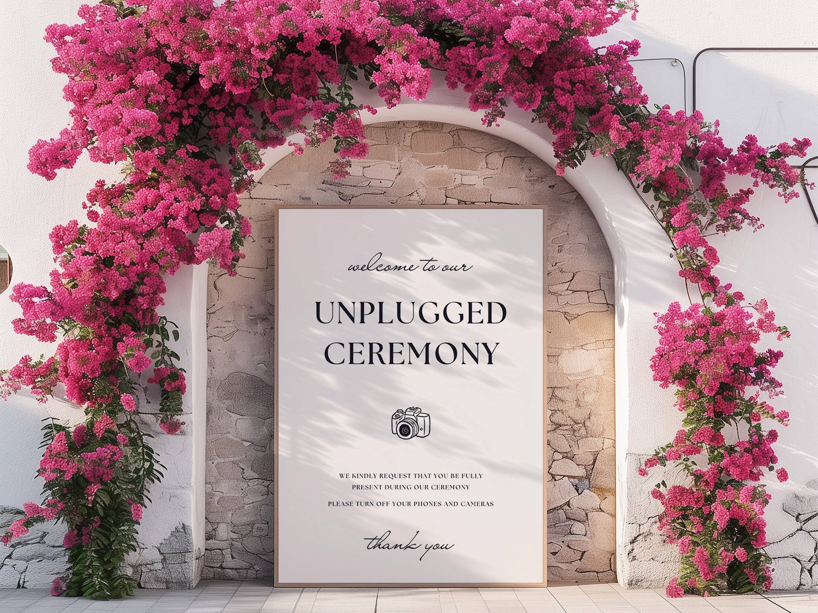 Unplugged Ceremony Sign Template, Elegant Unplugged Wedding Sign ...