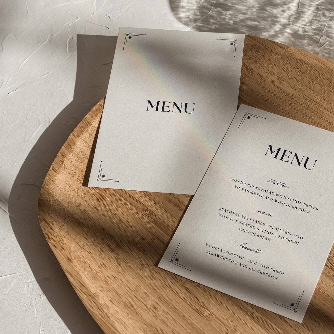 Classic Wedding Menu Template, Elegant Wedding Menu Card, Canva ...